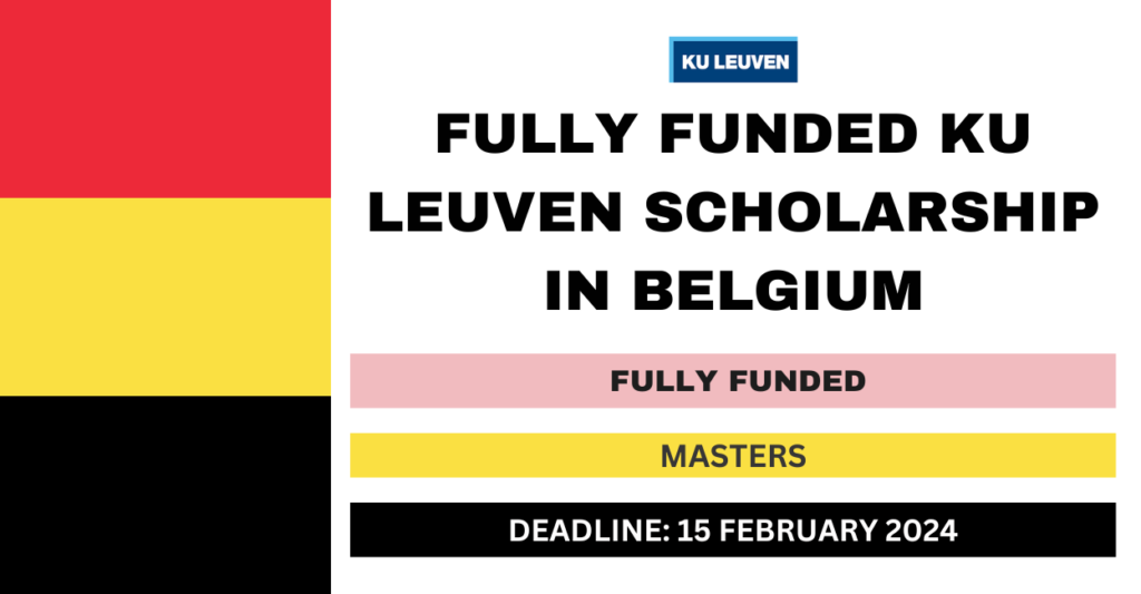 Fully Funded KU Leuven Scholarship In Belgium 2026 - FlashLearners