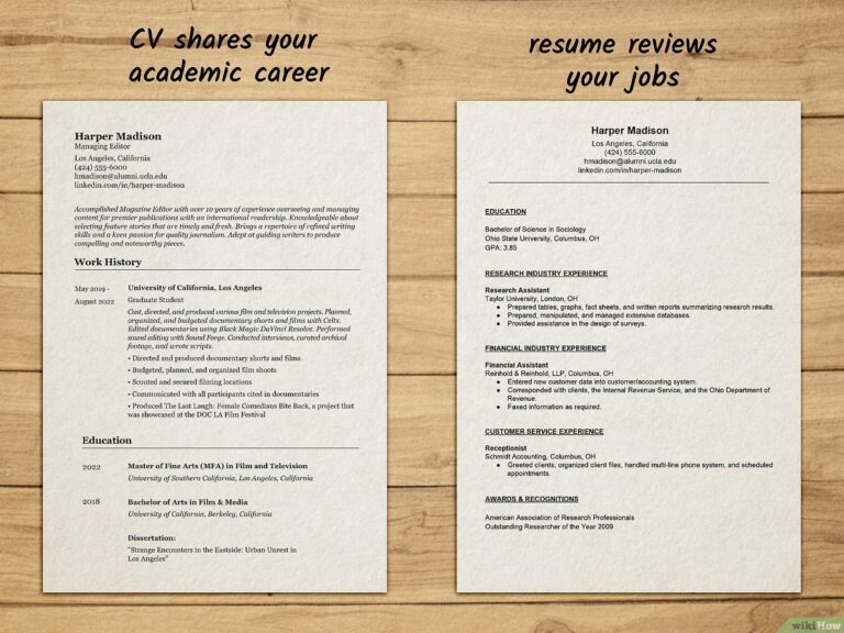 Mastering The Art Of Crafting A Professional Curriculum Vitae (CV ...